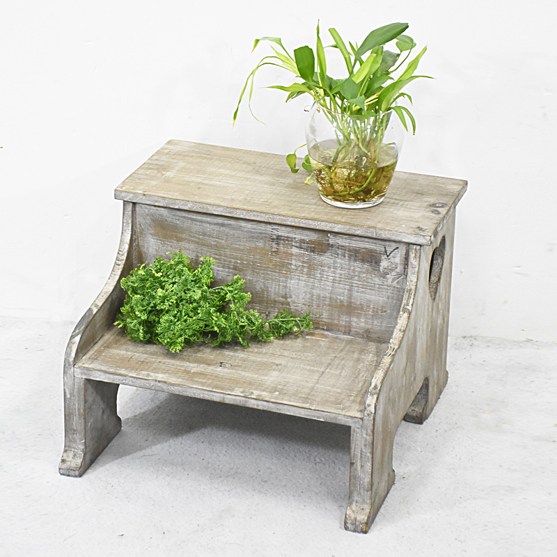 Vintage Rustic Country Style Wood Storage Step Stool - Buy Step Stool ...